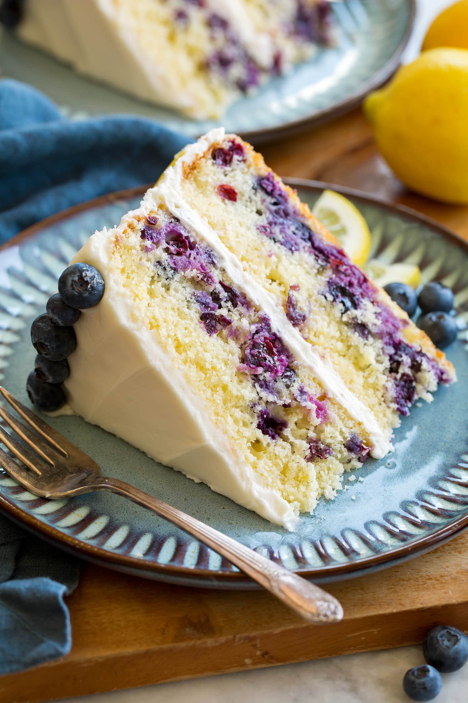 Lemon Blueberry Cake With Cream Cheese Frosting Lynn Hughes